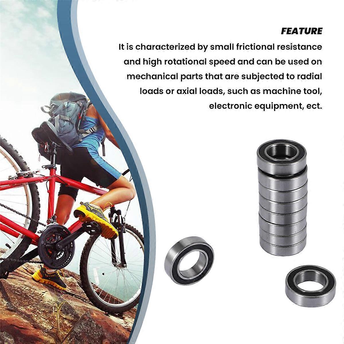 10Pcs 15267-2RS Rubber Sealed Deep Groove Ball Bearing 15X26X7mm Sealed Radial Ball Ring Bicycle ...