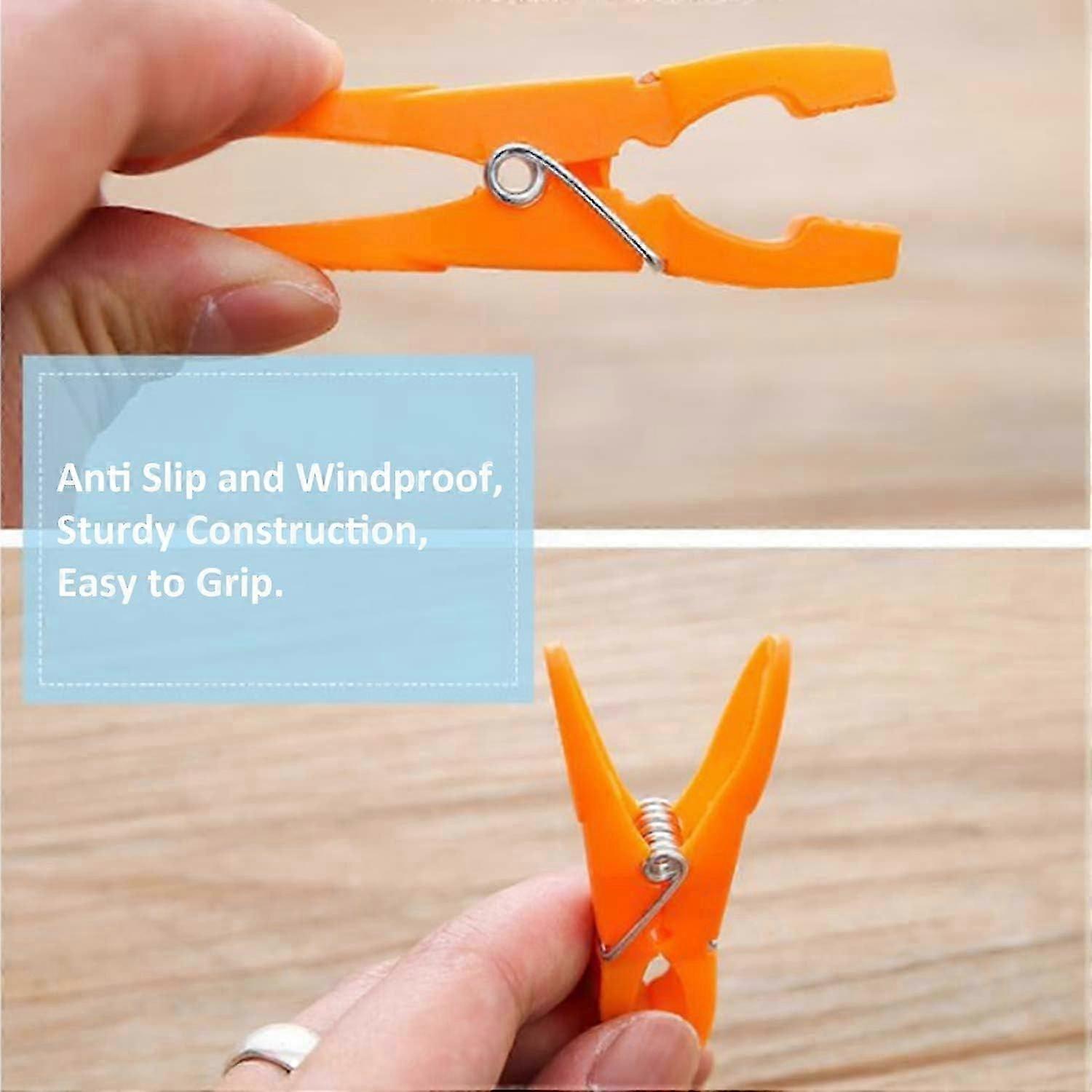 48 Pcs Plastic Clothes Clips Clothes Pins Durable and Windproof Laundry ...
