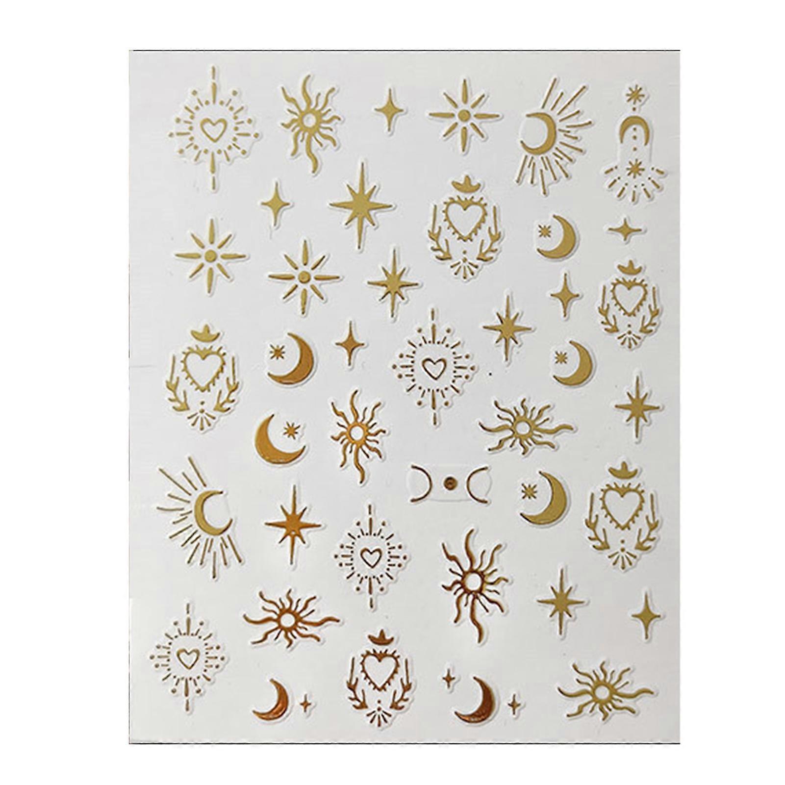 Shiny Face Tattoo Stickers Metallic/Black/Gold/ Laser Star Moon Sun ...