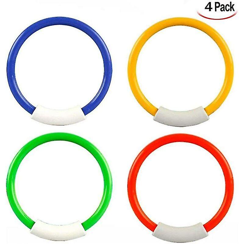 Set Of 4 Children Swimming Pool Diving Rings, Self Vertical Underwater ...