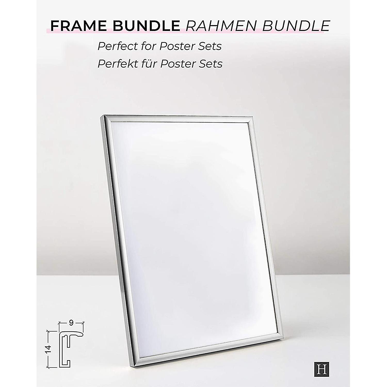 4 Picture Frames, A4 Silver Picture Frames, With Unbreakable S, Picture ...