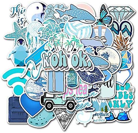 Girl's Blue Aesthetic Stickers, Cute Stickers for Hydroflask Laptop ...