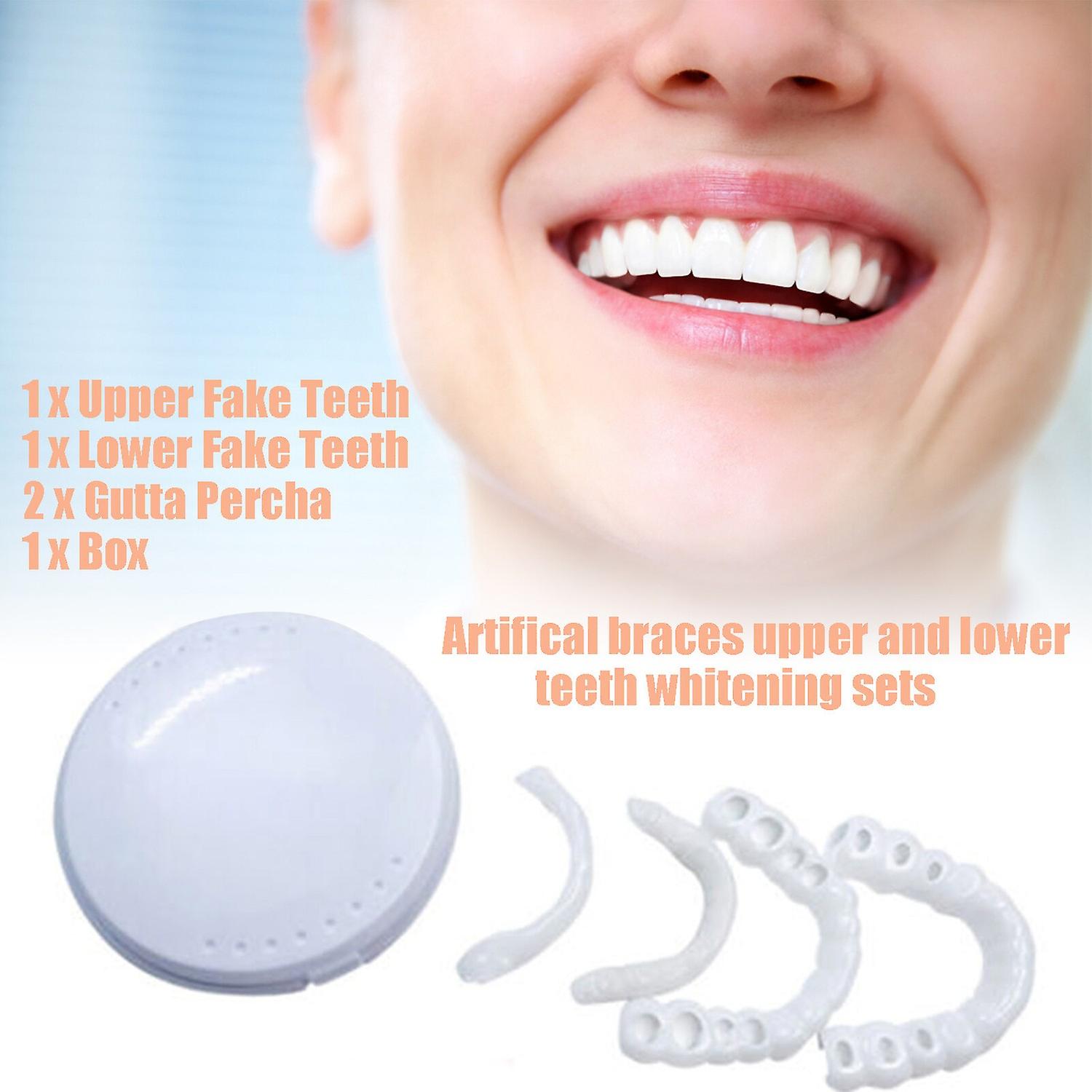 Smile Snap On Upper＆Bottom False Teeth Dental Veneers Denture Tooth ...