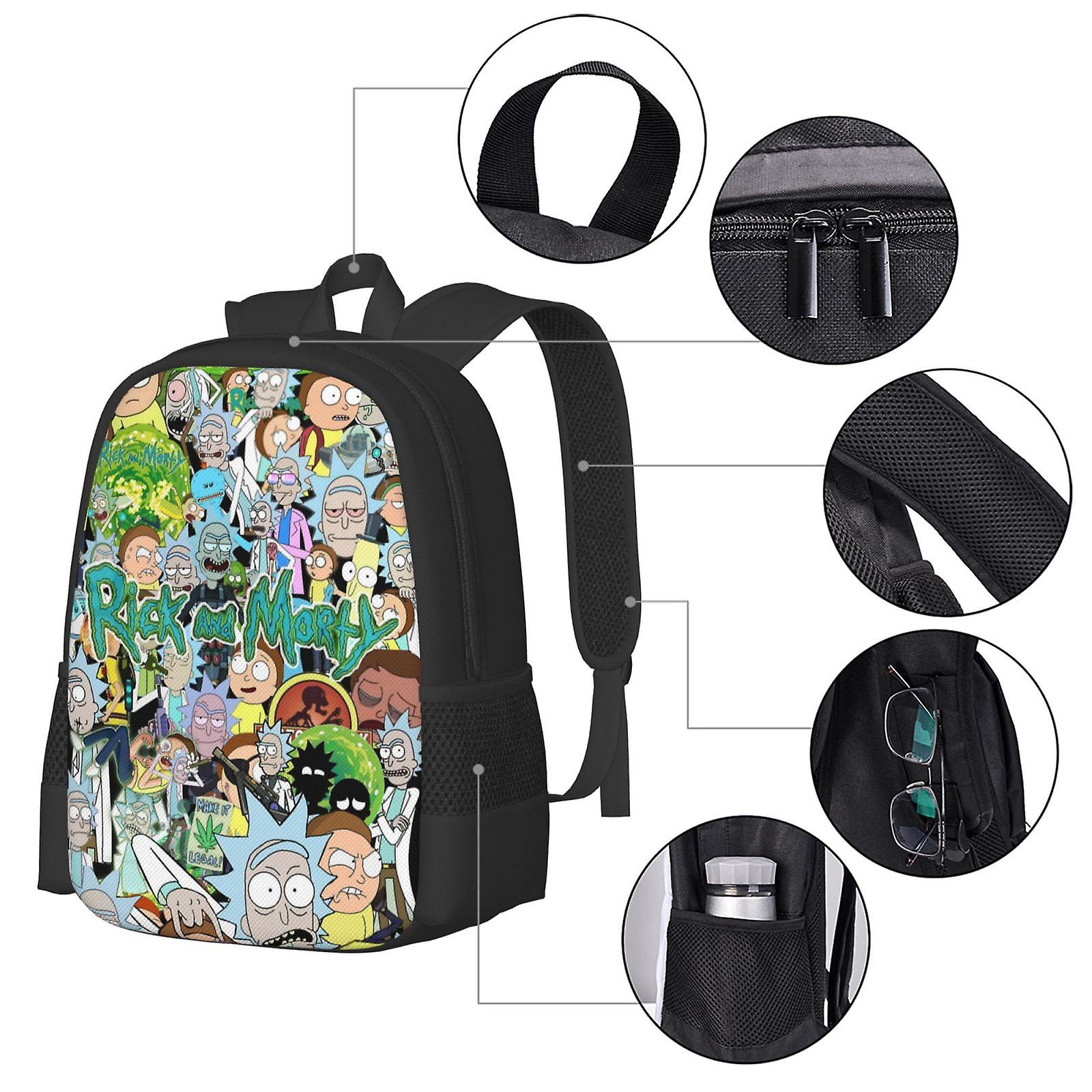 Rick And Morty Backpack For School Anime Bookbag Lightweight School ...