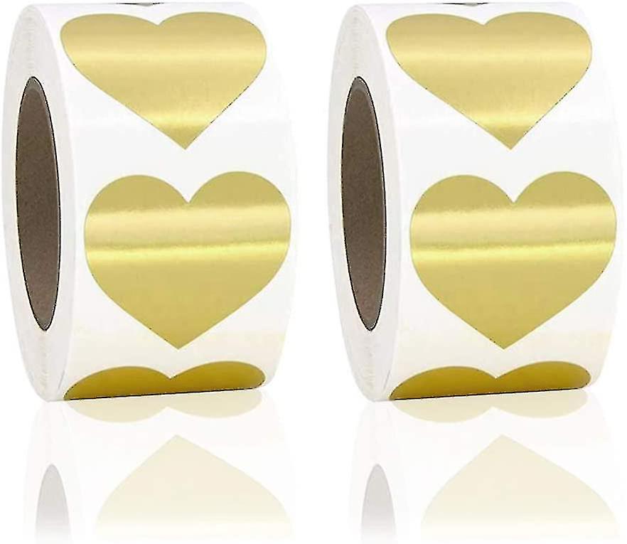 1000 Pieces Gold Heart Stickers For Decorative Stickers Self-adhesive ...