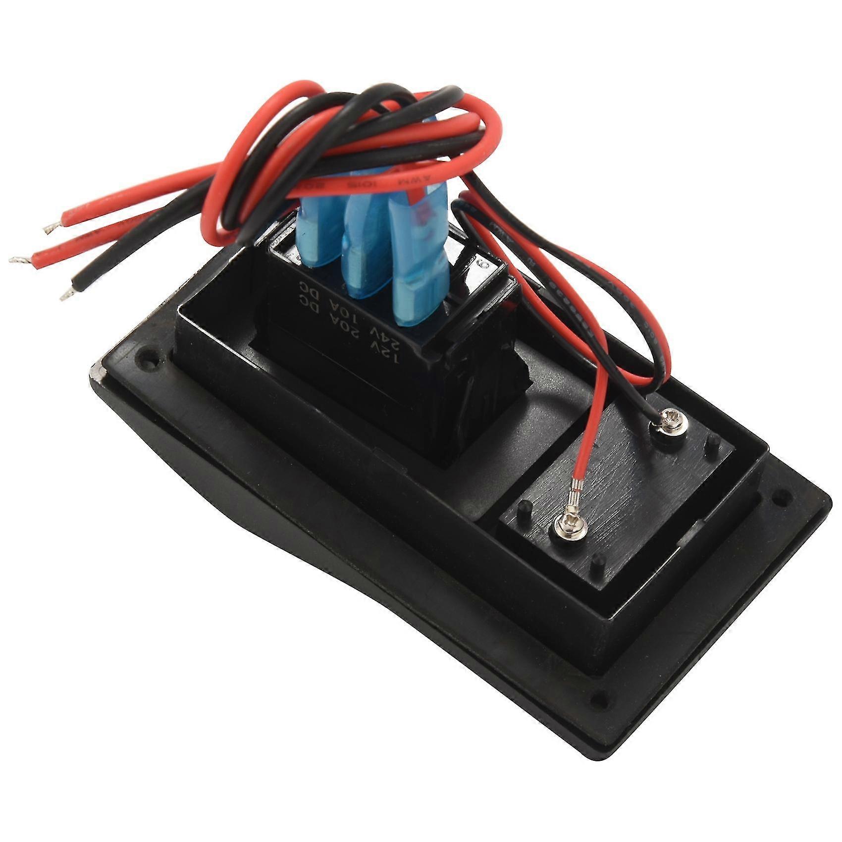 12-24V LED Dual Battery Test Panel Rocker Switch Car Truck Marine Boat ...