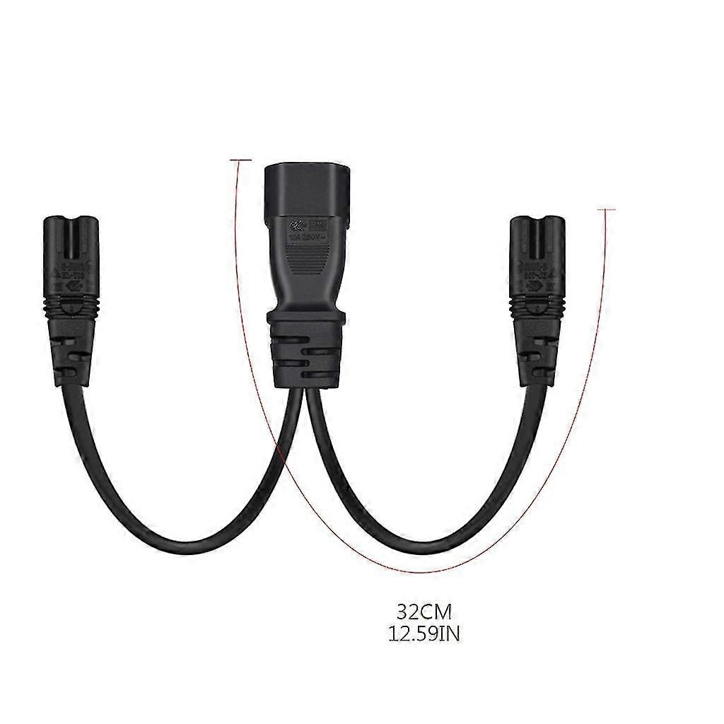 Y-splitter Adapter Cable IEC320 C14 Plug 3-Pin Male to C7+C7 Female ...