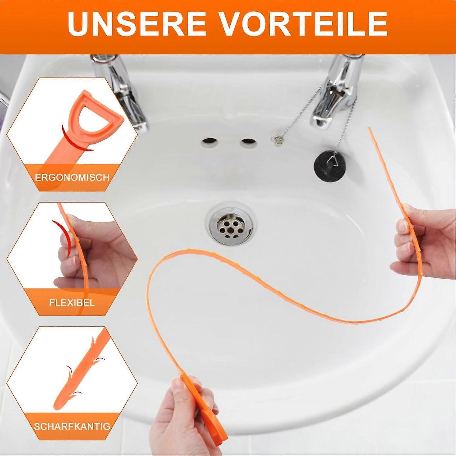 Pack of 6 Drain Cleaner Spirals, 63.5 cm Reusable Drain Pipe Cleaning ...