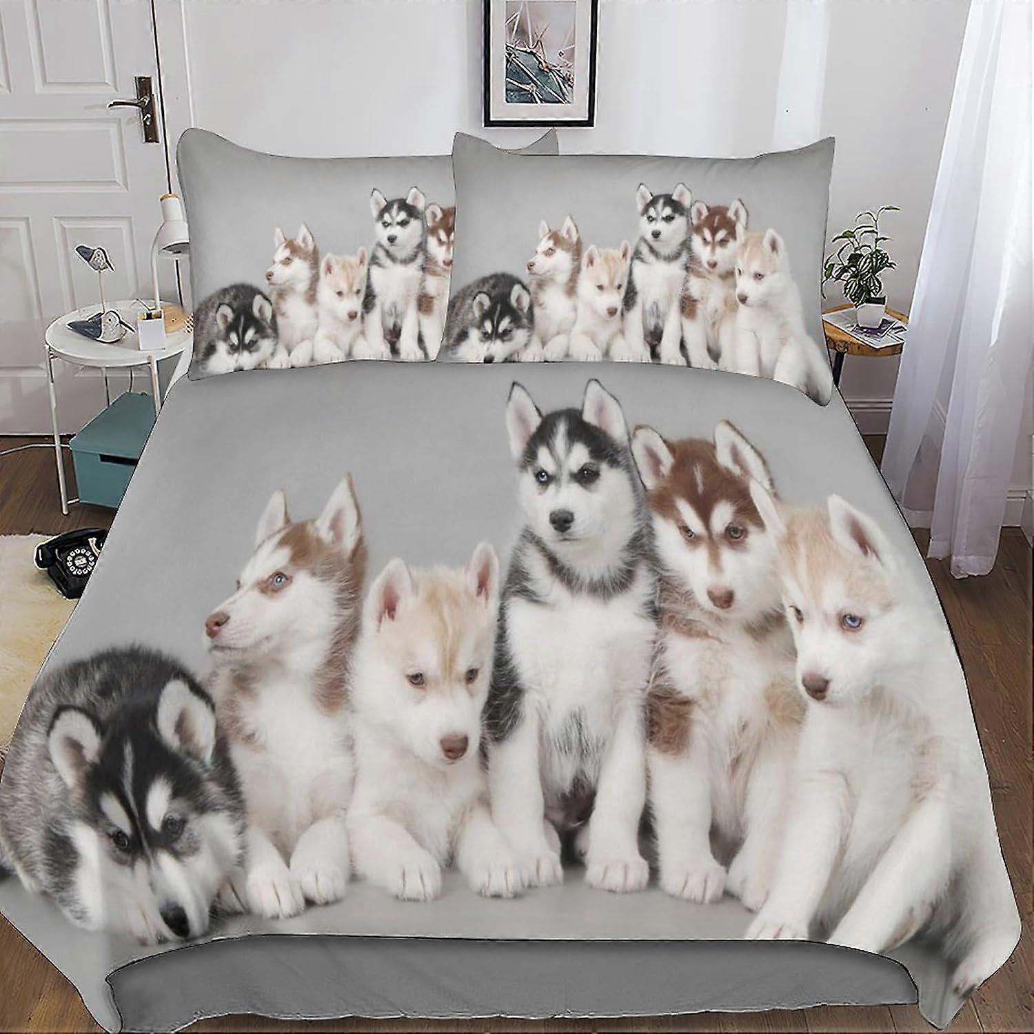 Husky Bedding Set - Dog Duvet Cover - 3D Print - Microfiber with ...