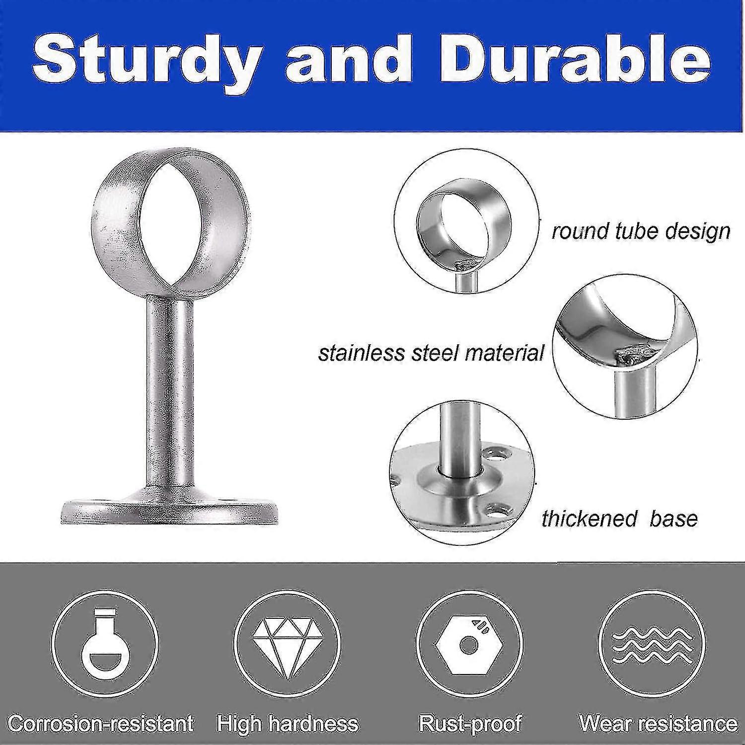 2 Pieces Adjustable Ceiling Bracket, 32mm Stainless Steel Curtain Rod ...