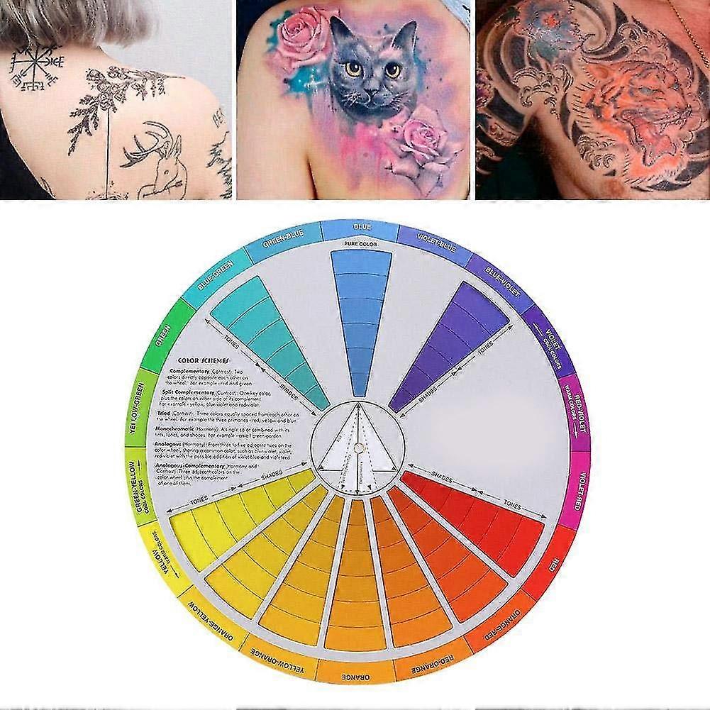 Color Wheel Color Mix Guide, Tattoo Pigment Chart Supplies For Paint ...