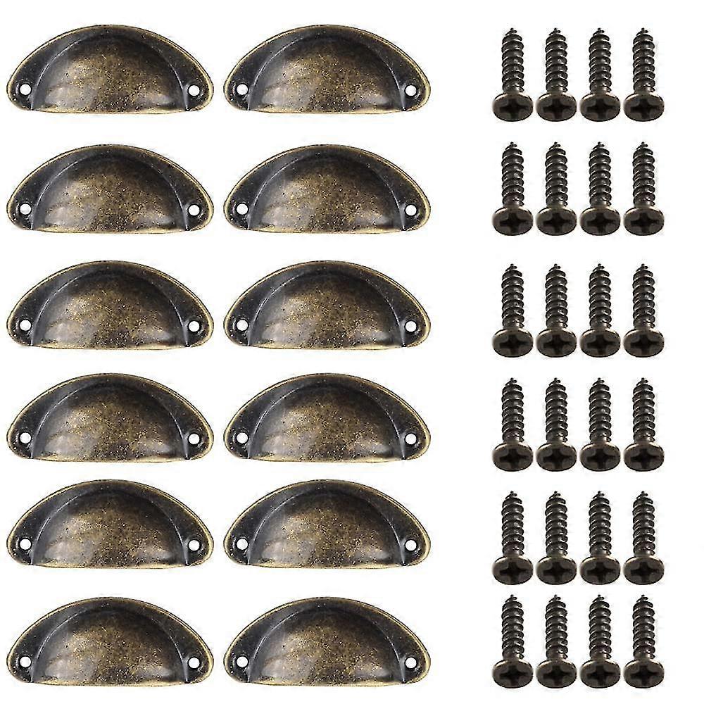 12 Pieces Shell Door Handle, Retro Door Handles, Traditional Half Moon ...