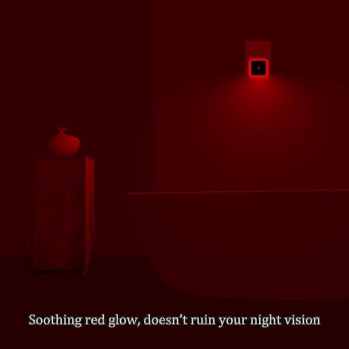 [ Pack Of 4 ] Red Night Light, Plug In Led Wall Lamp With Dusk To Dawn ...