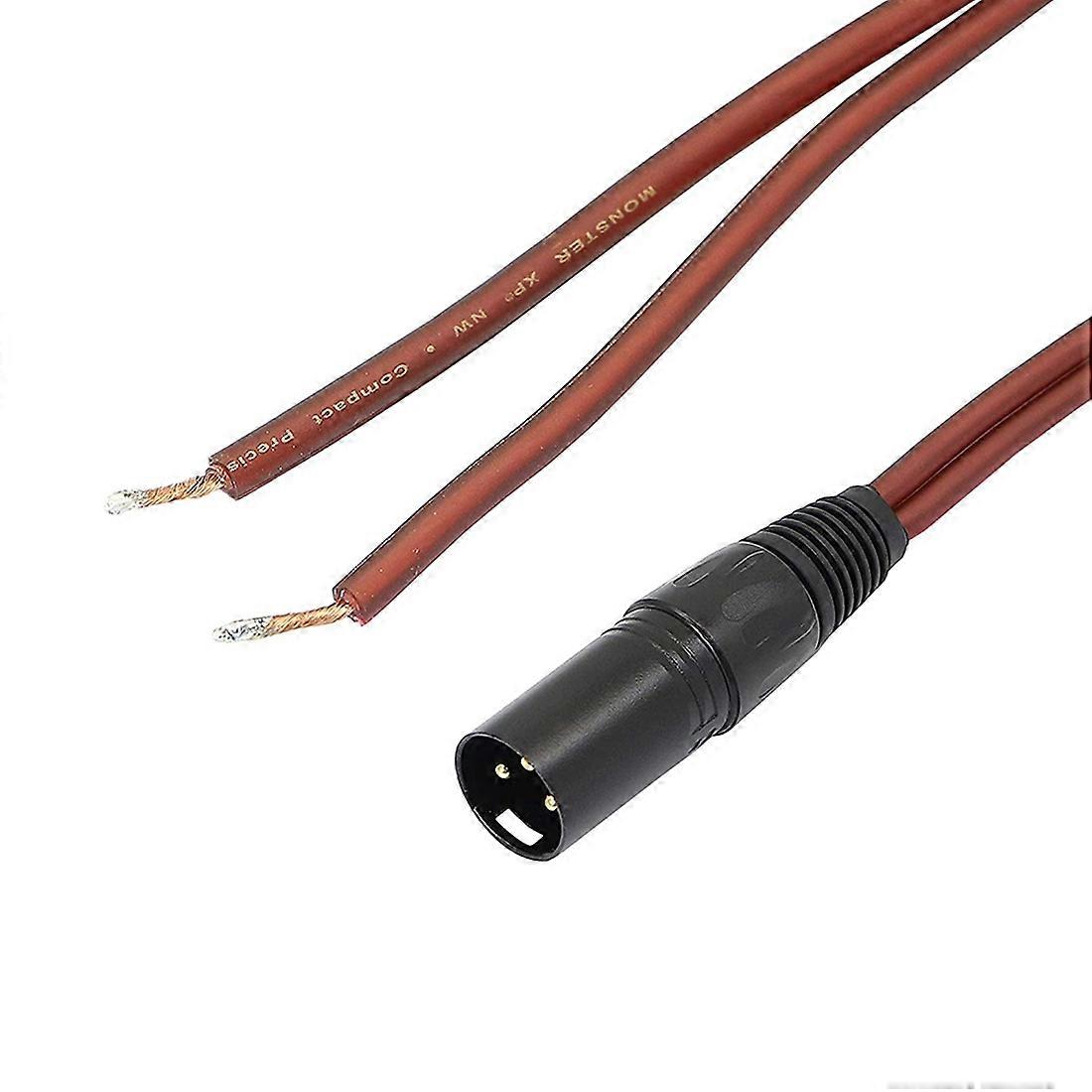 XLR Speaker Wire, Speaker Bare Cable to XLR Plug, Gold Plated XLR 3 Pin ...