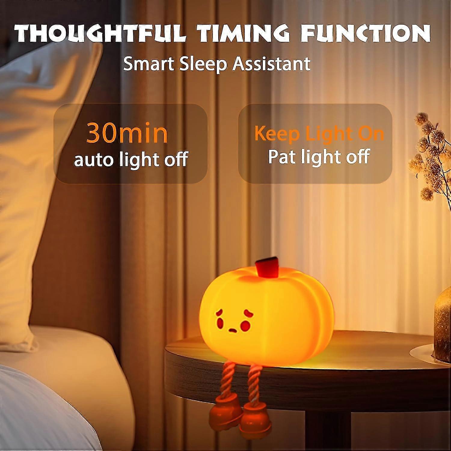 Pumpkin Night Light - Cute Led Pumpkin Lantern,children's Silicone ...
