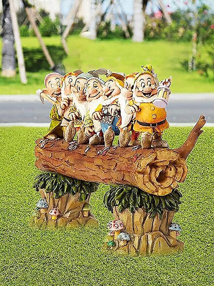Resin Seven Dwarf Tree Dwarf Garden Ornaments Little Man Home Art Decor ...