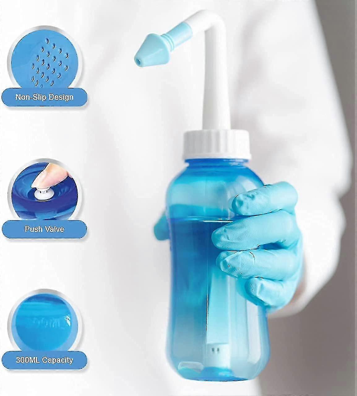 Neti Pot Sinus Rinse Kit Saline Nasal Rinse Bottle Irrigation Nose ...