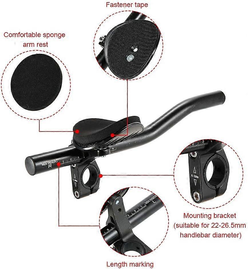 Extension bar for bicycle handlebars, TT support tube, aluminum alloy ...