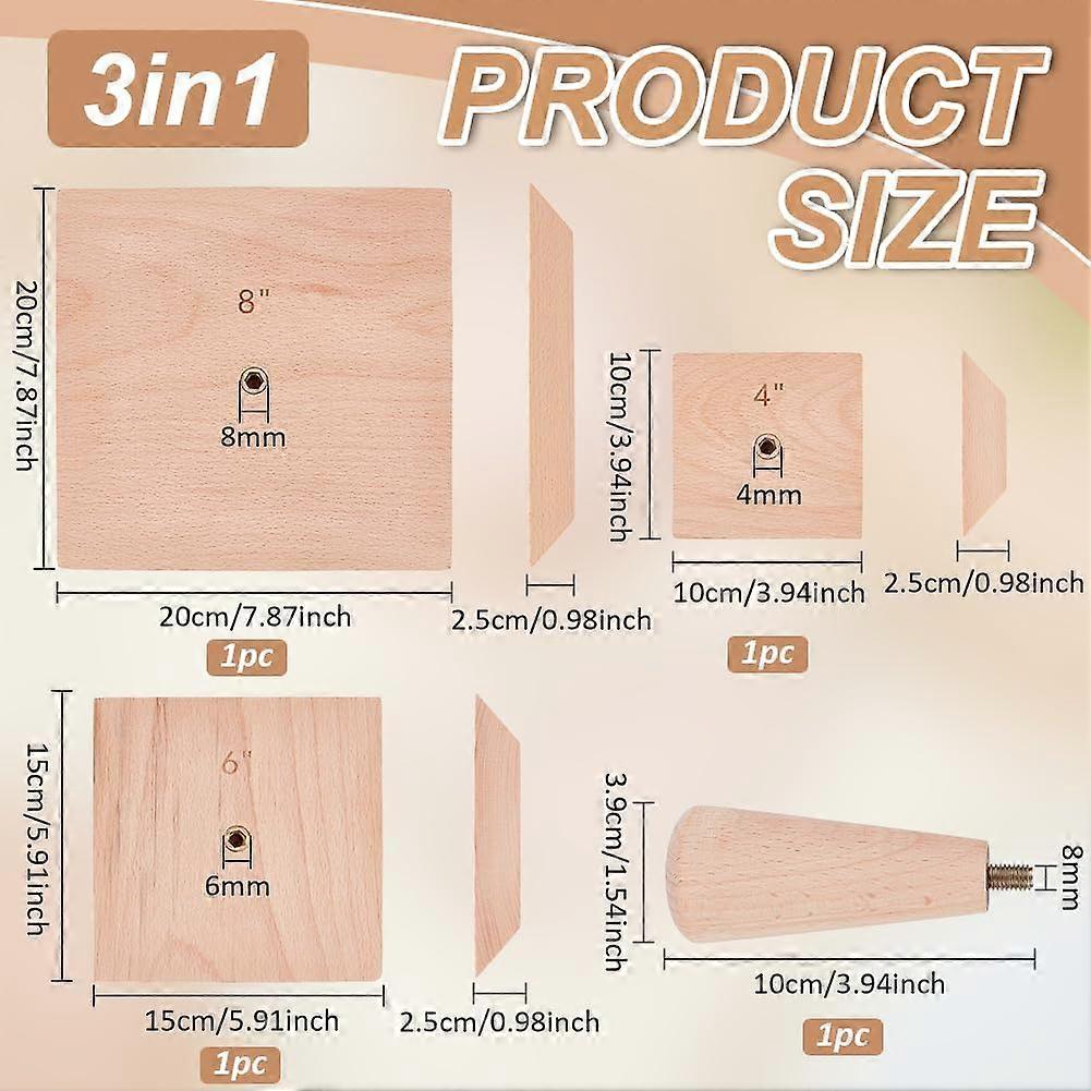 Pottery Tools 4/6/8 Inch Square Wood Ceramic Tools with Handle Ceramic ...