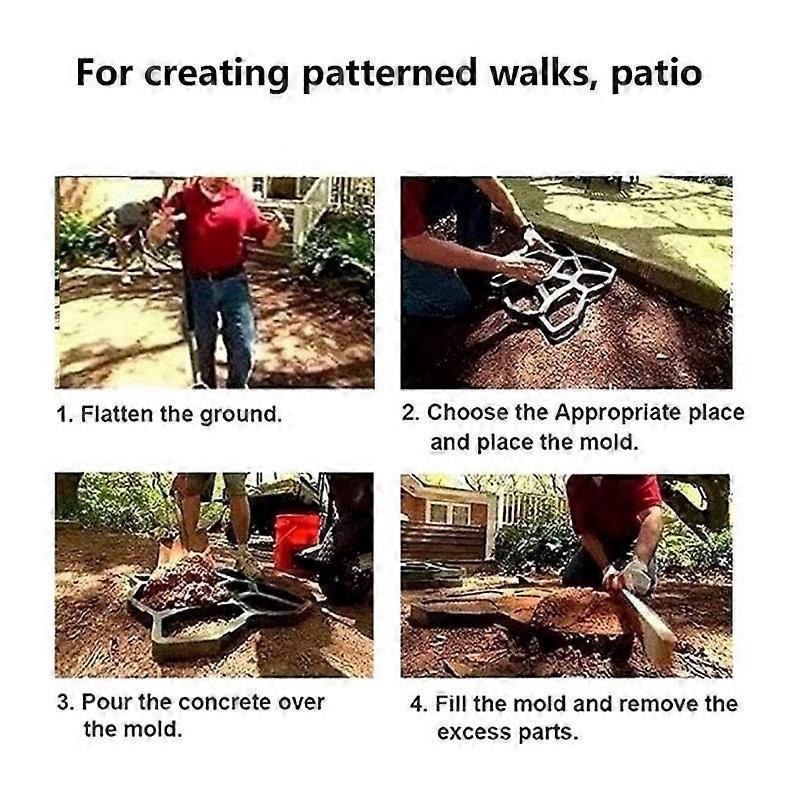 DIY Round Walk Brick Concrete Mold, Reusable Stone Moldings, Paving ...