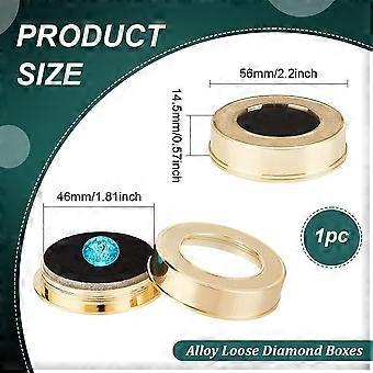 2Pcs Golden Alloy Jewelry Gift Boxes with Velvet Cushion and Clear ...