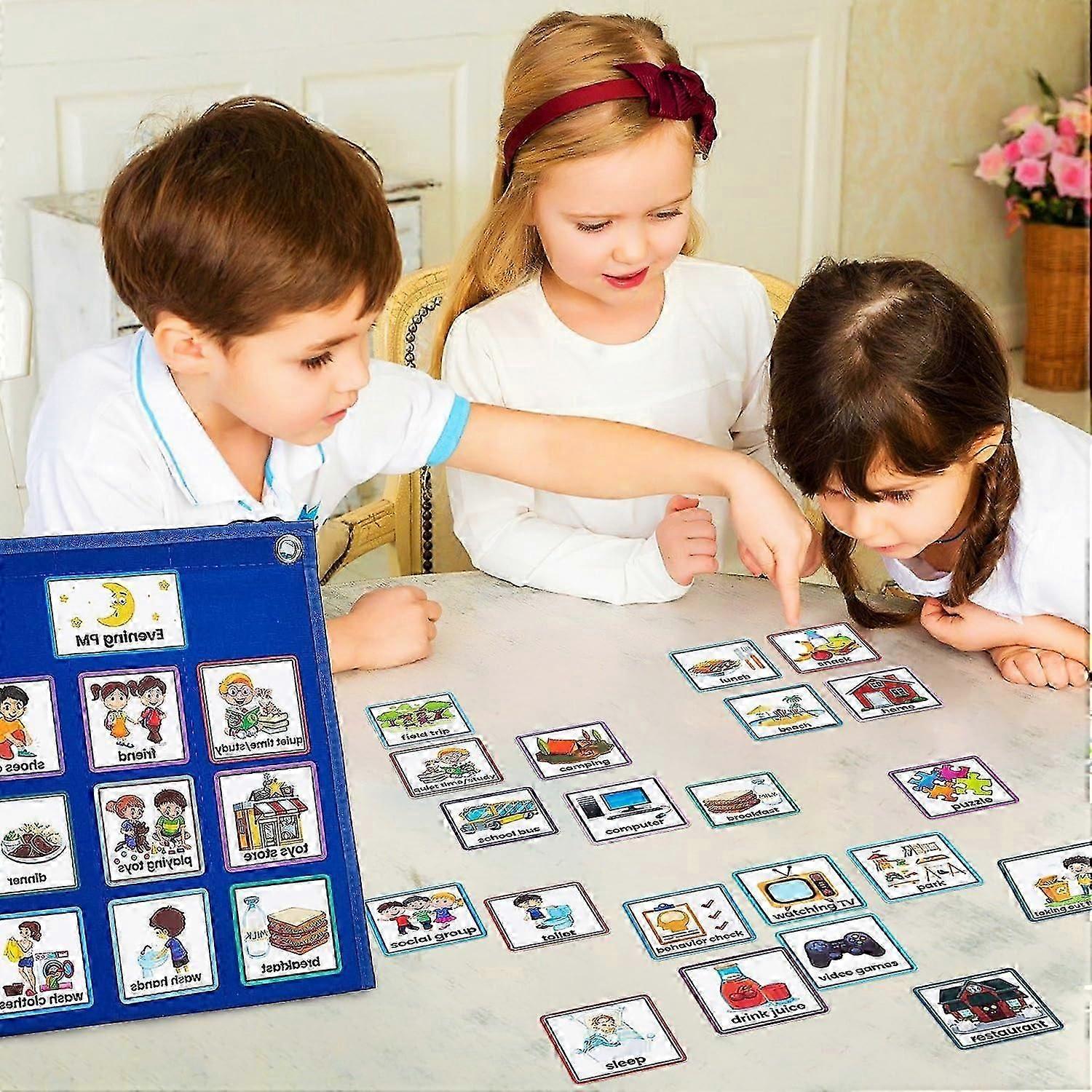 Kids Visual Timetable, Daily Routine Chart for Children with 70 PCS ...