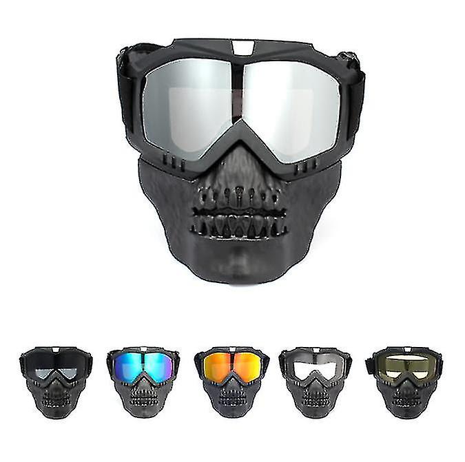 Skull Goggle Mask Riding Mask Safety Road Riding Uv Motorbike Glasses ...