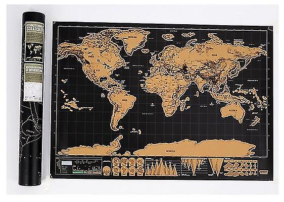 World Map Scratch Off Travel Map Poster Easy Scratch Off Gold Foil ...