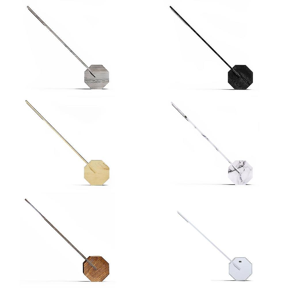 Gingko Octagon One Desk Light LED Lamp With Natural Wood Effect Finish ...