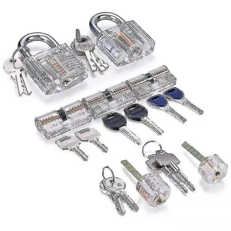 Practice Lock Set,7 Transparent Locks Clear Cylinder Lock With Keys Pro ...
