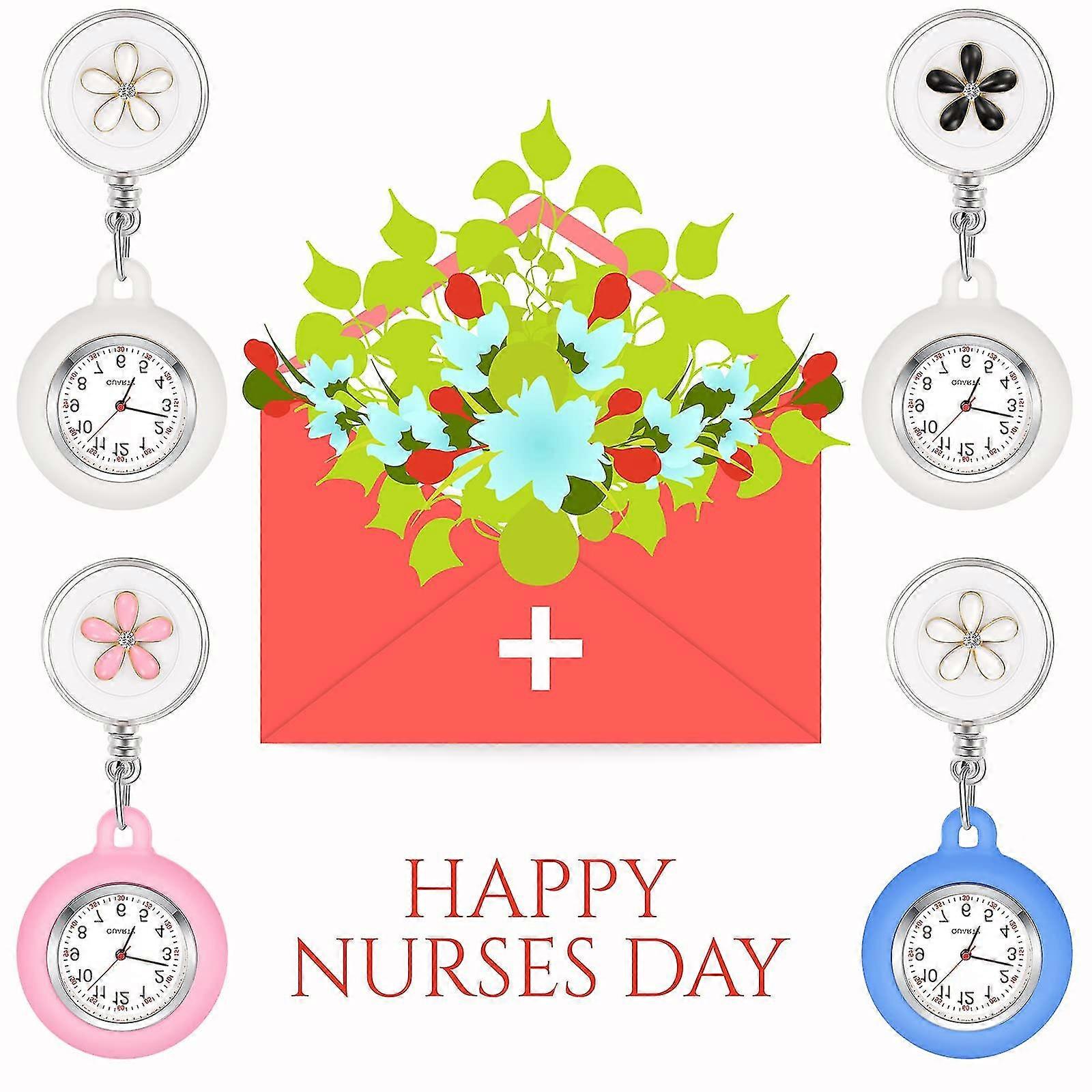 4-piece nurse watch suitable for nurse doctor retractable digital watch ...