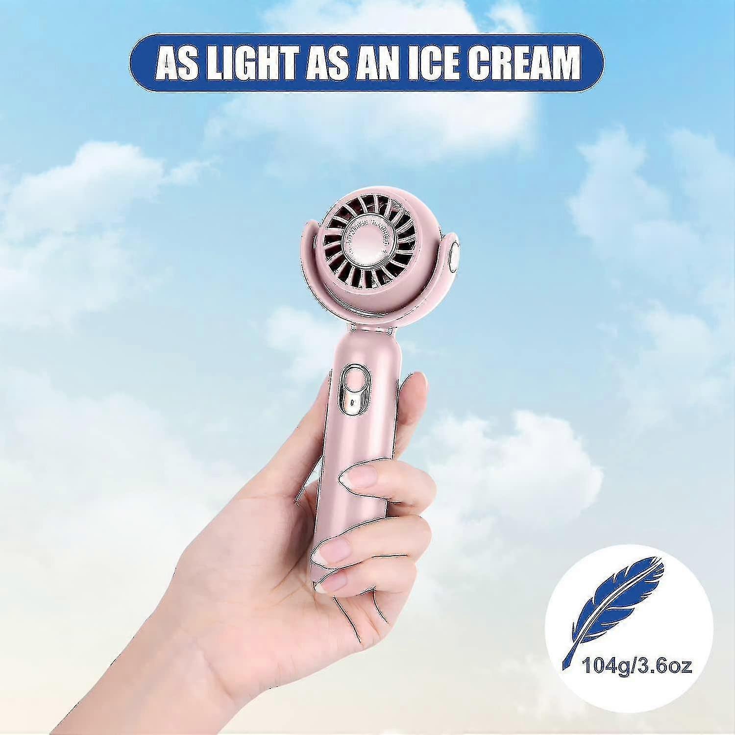 Mini Portable Fan, Handheld Fan Strong Winds 3 Speeds, Desk Fan With ...