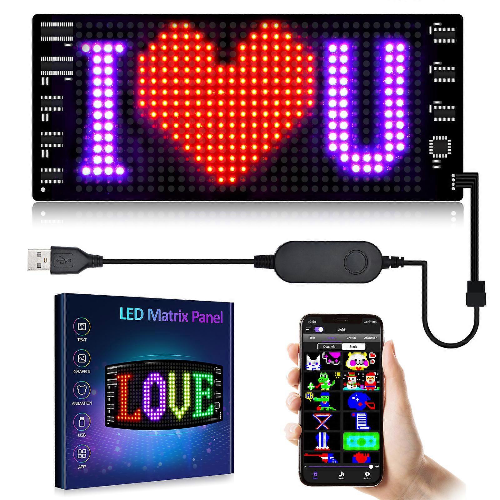 LED Matrix Pixel Panel Bluetooth APP USB 5V Flexible Addressable RGB ...