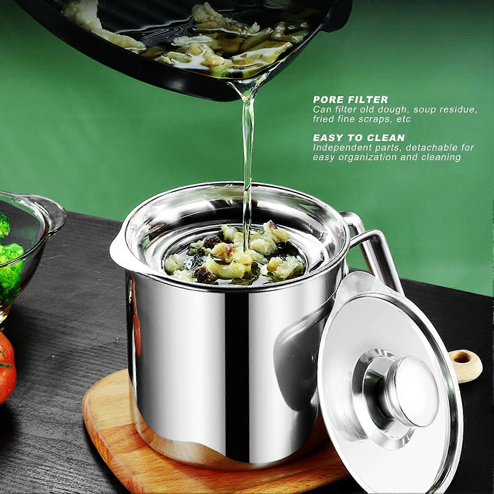Stainless Steel Oil Strainer Pot, Large Capacity Oil Filtter Oil ...