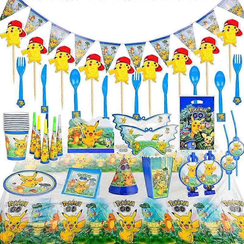 Cartoon Pikachu Set, Baby's Birthday Party, Festival Pikachu Triangle ...