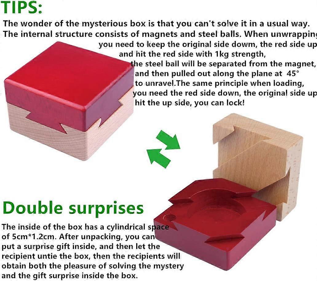 Wooden Puzzle Box Brain Teaser Secret Jewellery Gift Box for Christmas ...
