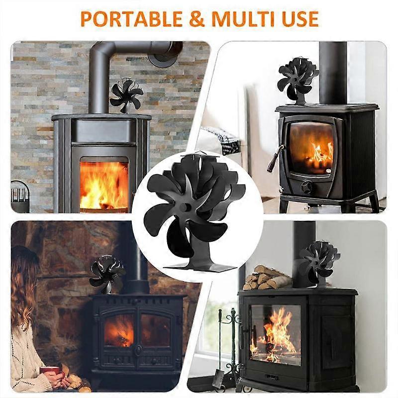 12 Blade Stove Heat Circulator Wall Mounted Wood Stove Fan - 12-Blade ...