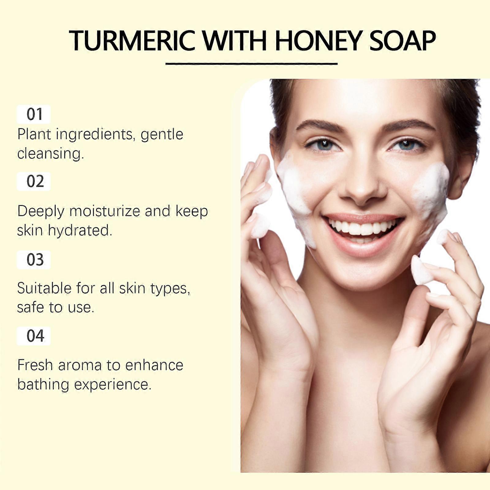 Turmeric with Honey Soap, Gentle Cleansing Facial Pore, Smooth, Soft ...