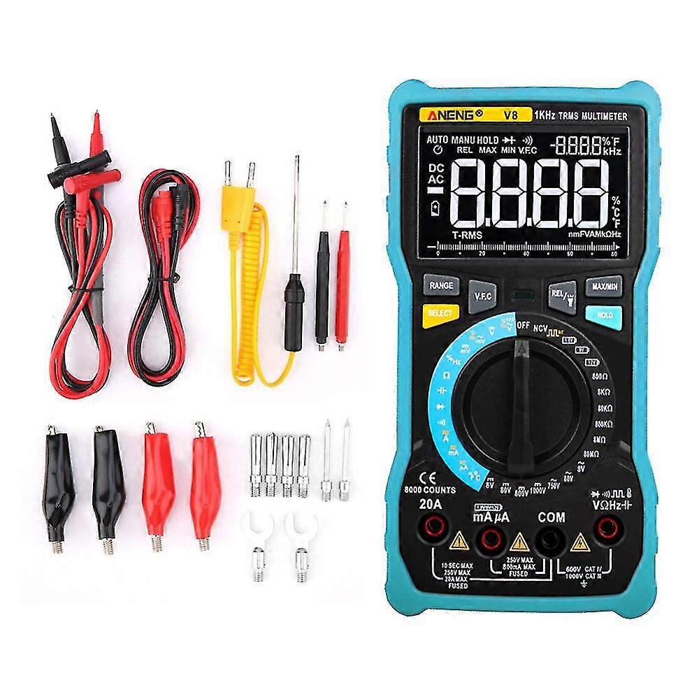 Aneng V8 Digital Multimeter Profesional True Rms 8000 Counts Transistor ...