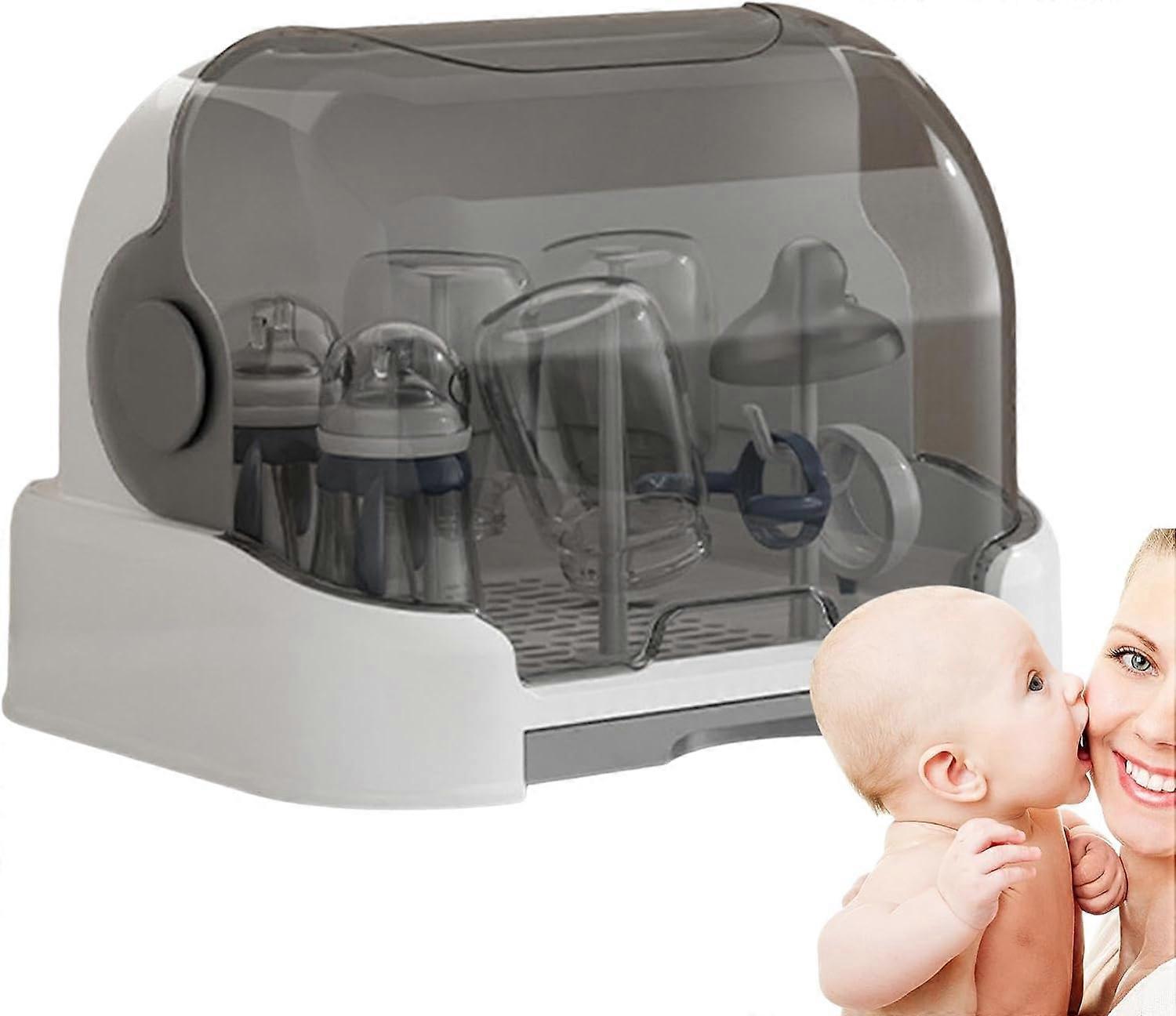 Baby Bottle Storage Box, Baby Bottle Dryer Rack with Removable Water ...