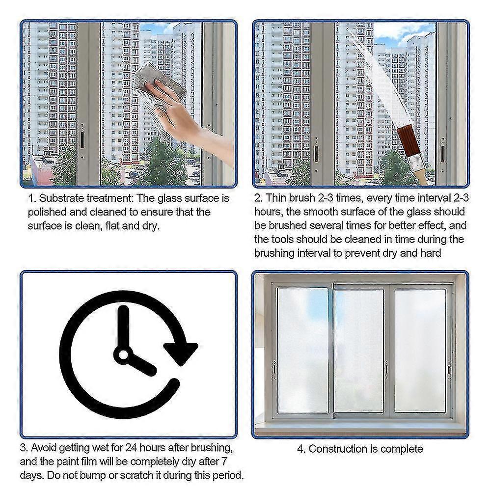 Privacy Window Glass Coating Paint Frosted Effect With Brush Waterproof ...