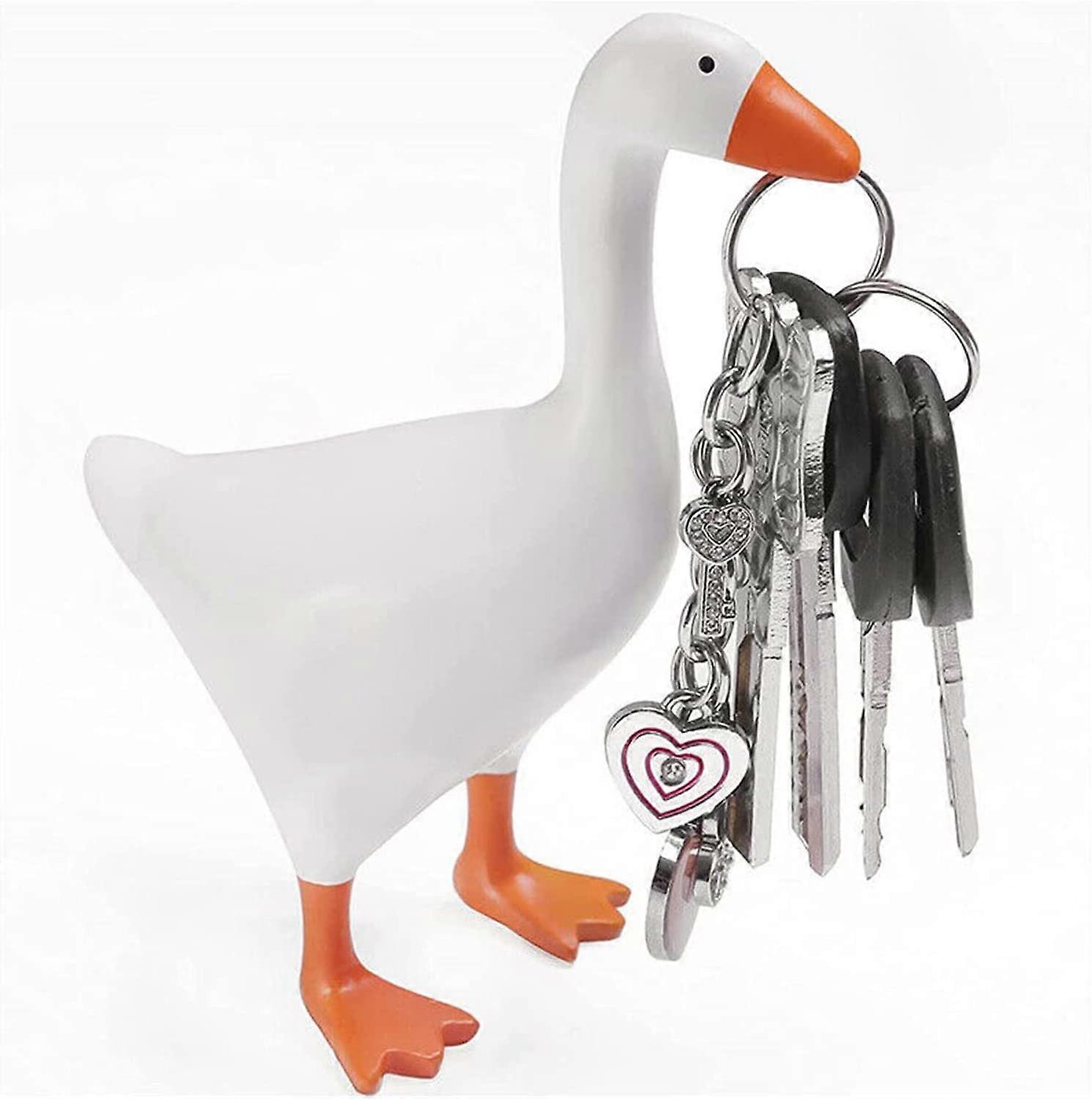 Magnetic Goose Duck Key Holder, Cute Resin Goose Statue Home Decor Room ...