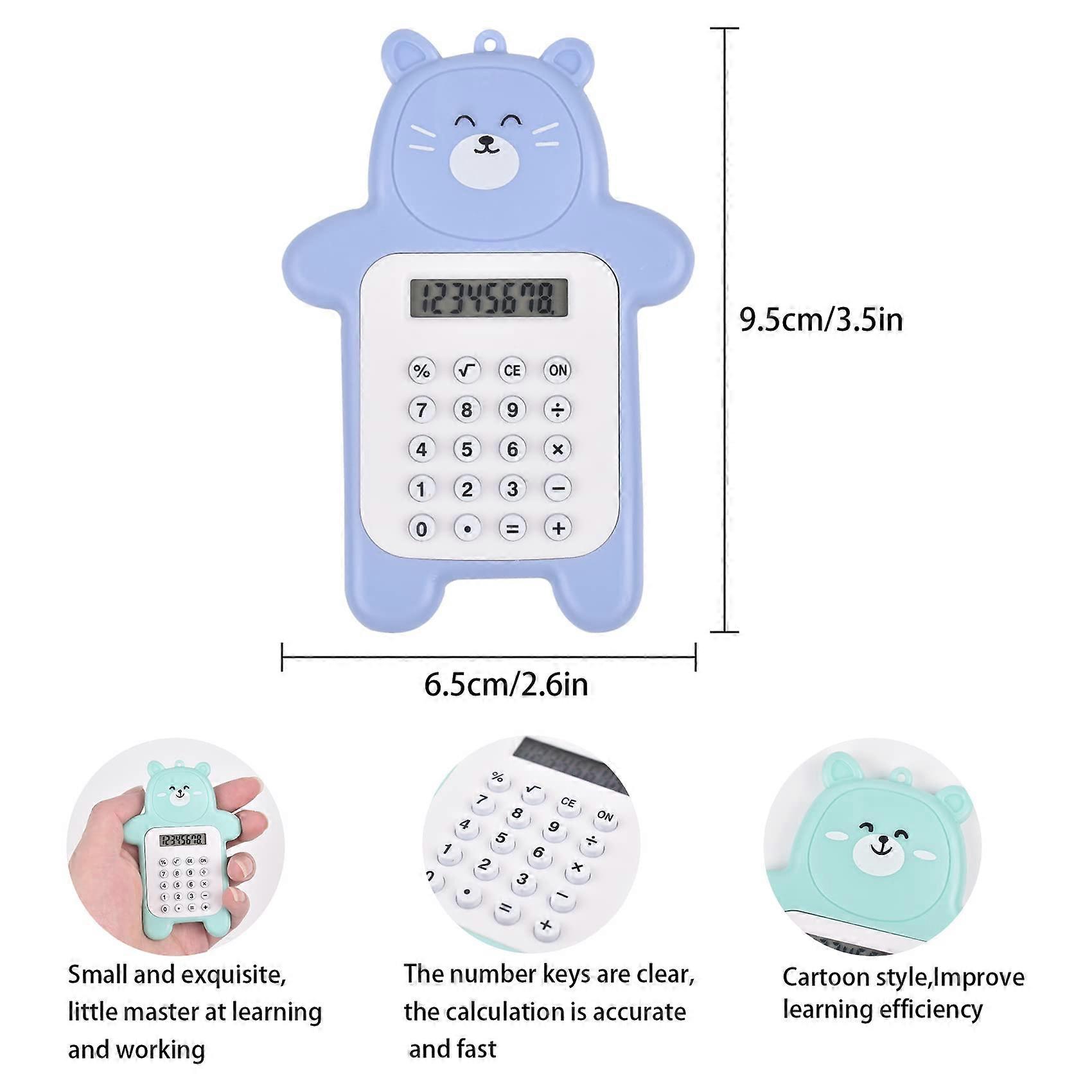 3 Pcs Pocket Calculator 8-Digit Display Basic Calculator, Cute Cartoon ...