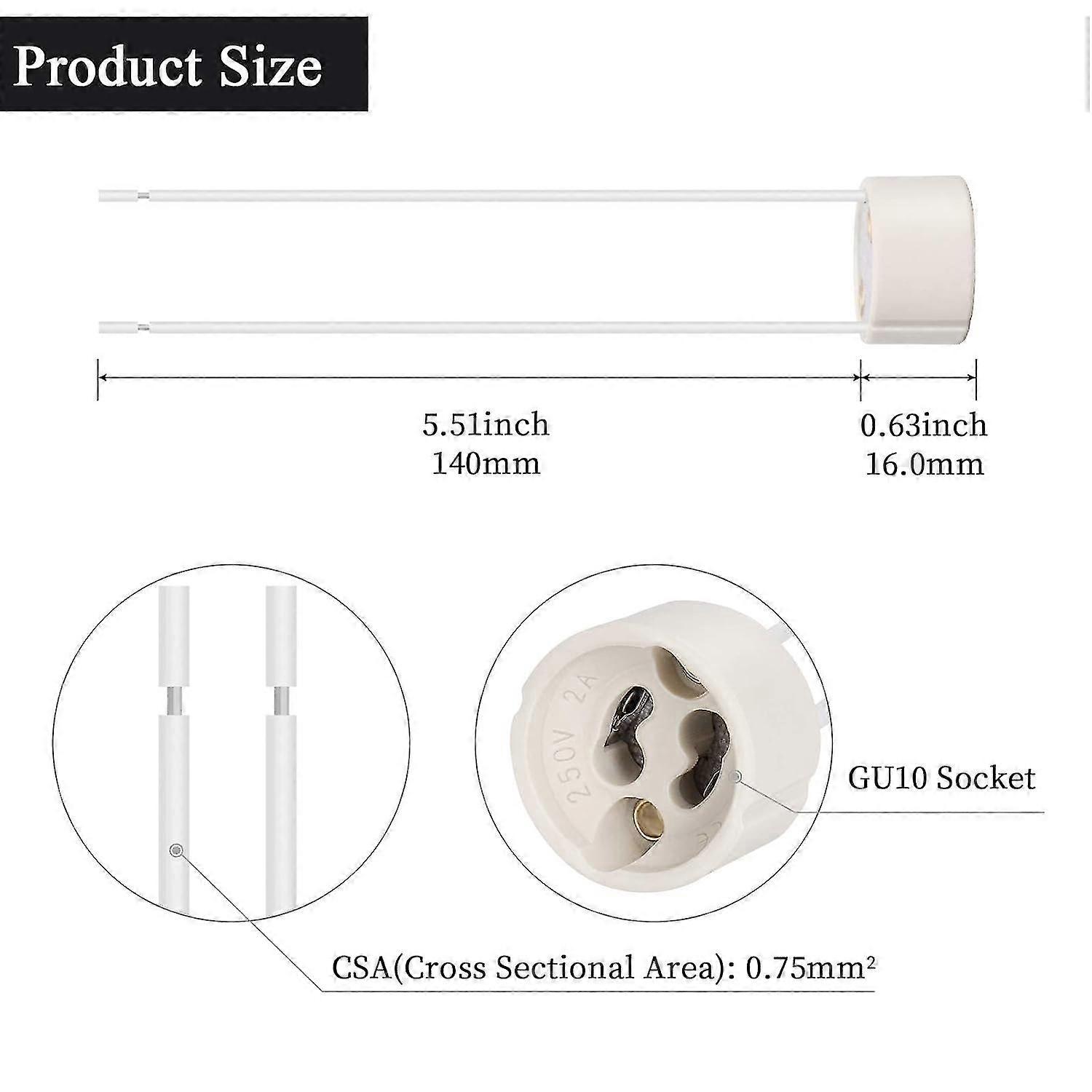 Gu10 Base Socket - Ceramic Lamp Holder - 6 Packages GuanGuan | Fruugo UK