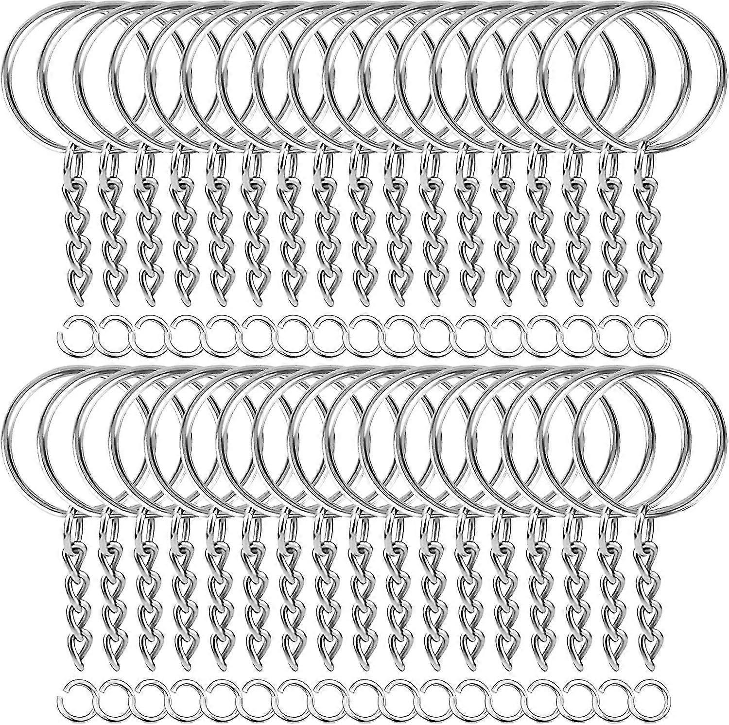 150 Pieces Detachable Keychain Rings with Chain and Jump Rings Bulk for ...