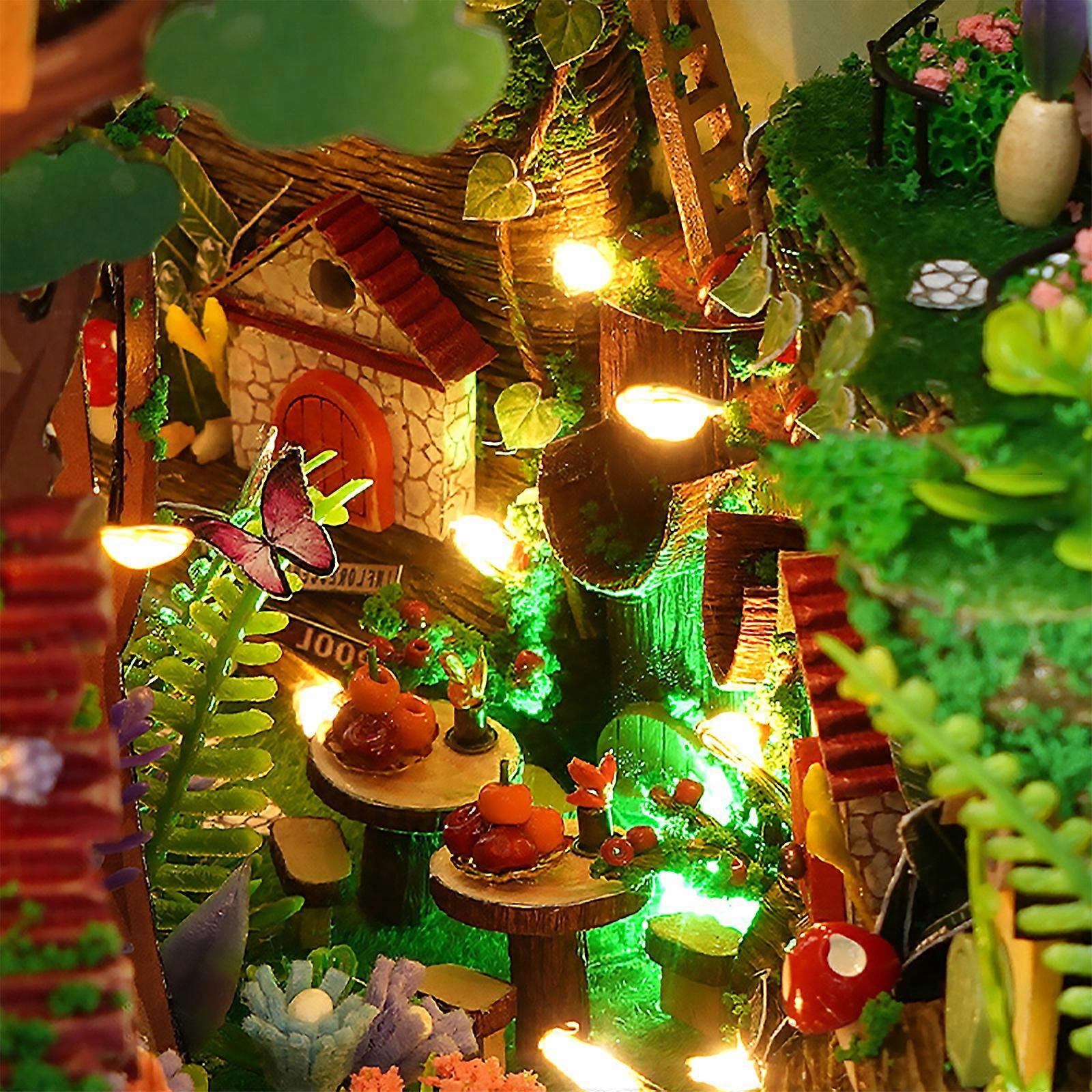 Wooden model toys Led Firefly Forest DIY House Set Gift 3D Handmade ...