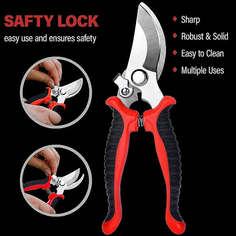 Bypass Pruning Shears Gardening Heavy Duty Stainless Steel Pruning ...