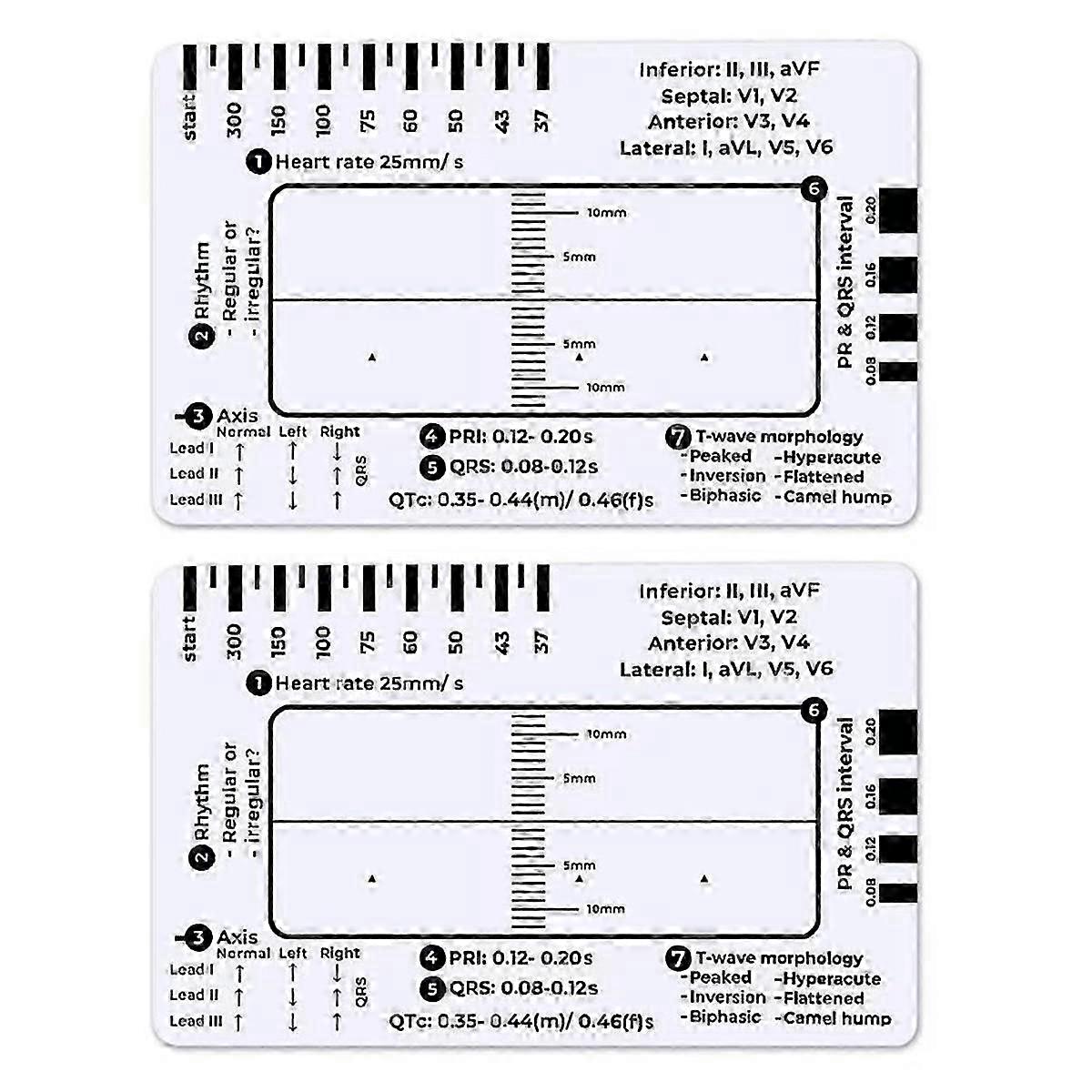 2pcs ECG 7 Step Ruler,ECG 7 Step Ruler for ECG/EKG Interpretation,ECG ...