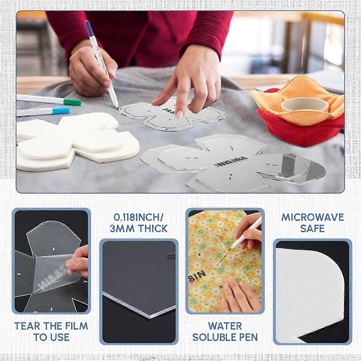 Bowl Cozy Template Set Sewing Pattern Templates with 4 Water-Soluble ...