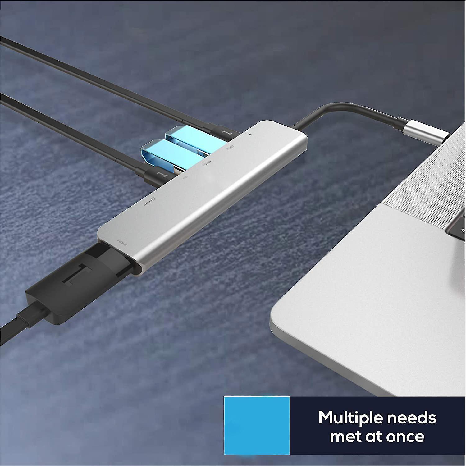 Dongle adaptateur usb C Hub pour Macbook Air, Macbook Pro avec 4k 60hz ...